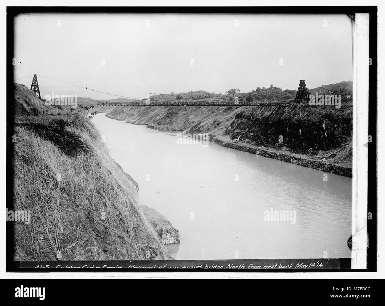 The Culebra Cut, a crucial section of the Panama Canal, is shown here ...