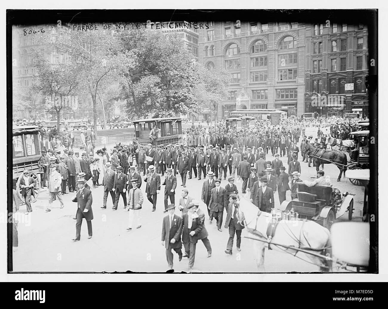 A photograph of the New York letter carriers’ parade, showcasing the ...