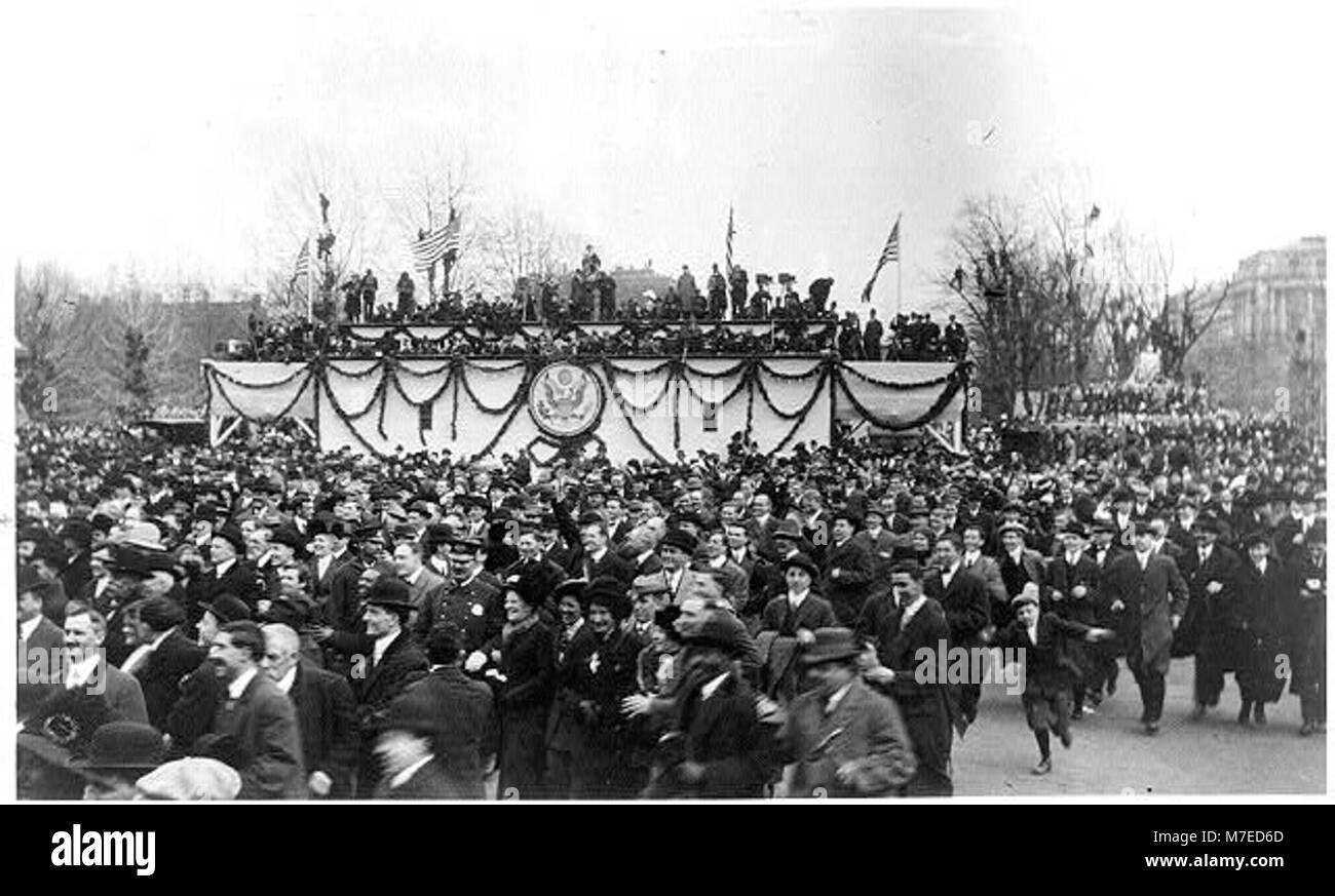A view of the parade viewing stand during Woodrow Wilson’s first ...