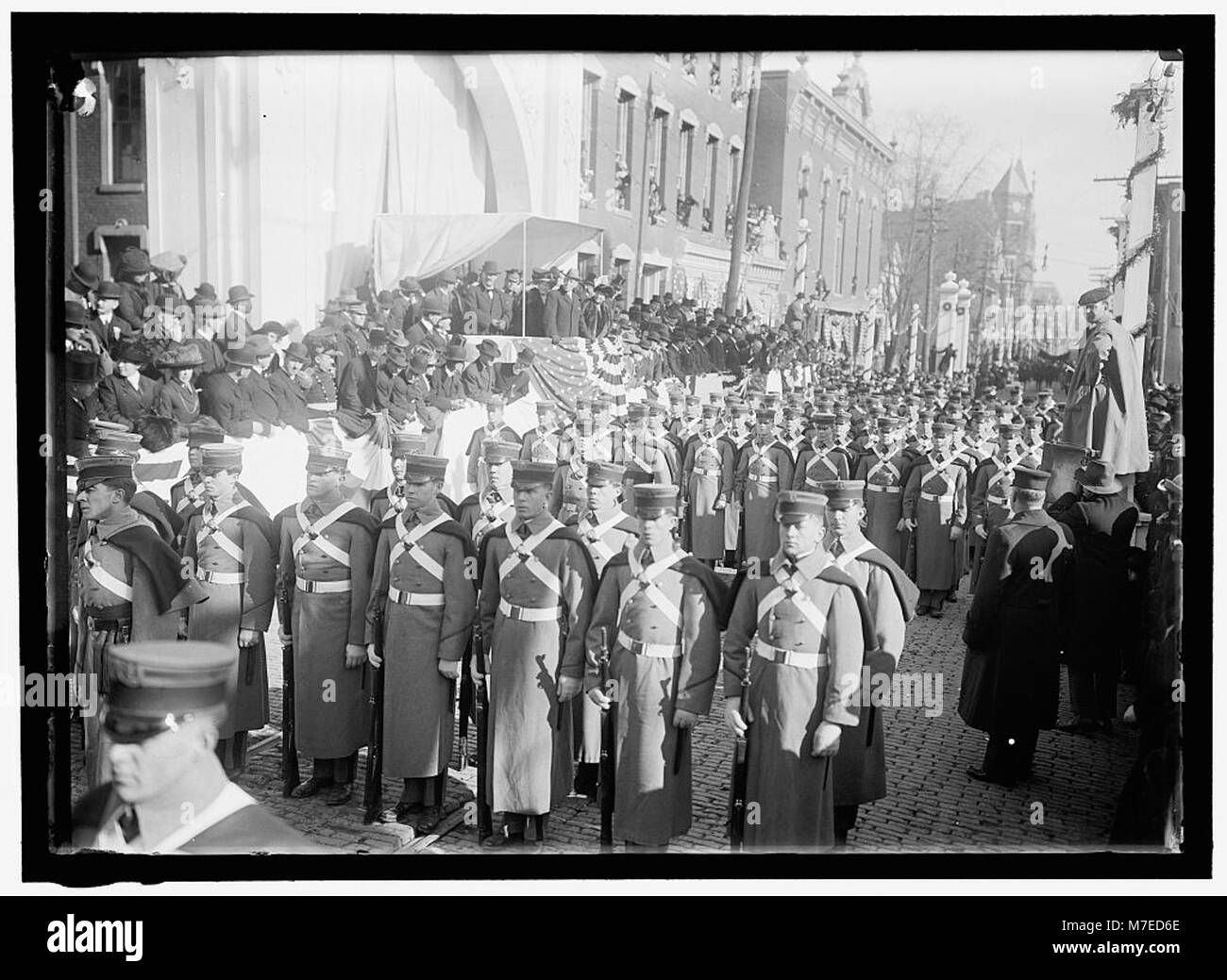 A historical photograph of President Woodrow Wilson and Mrs. Wilson at ...