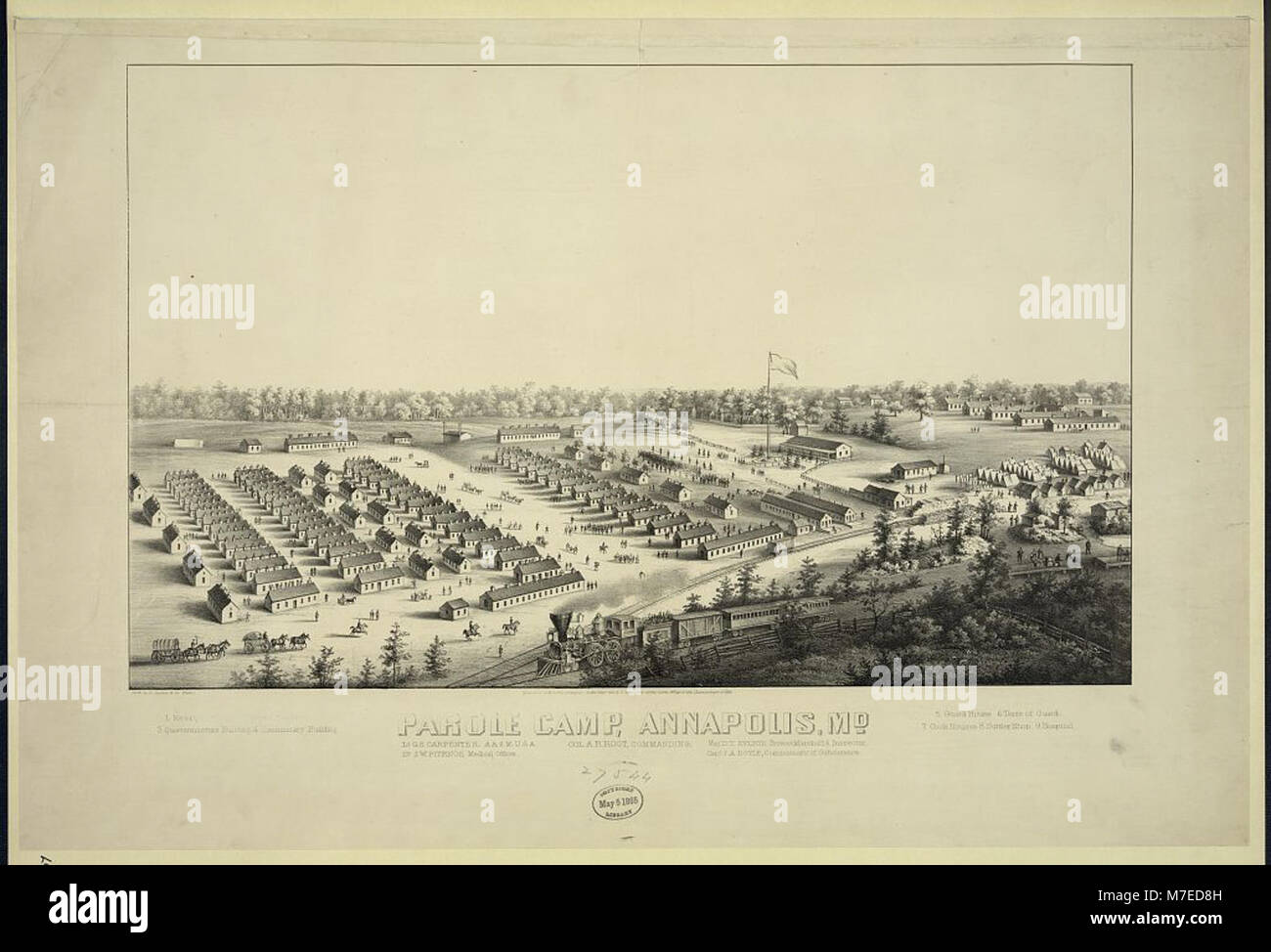 A historical photograph of the parole camp in Annapolis, Maryland ...