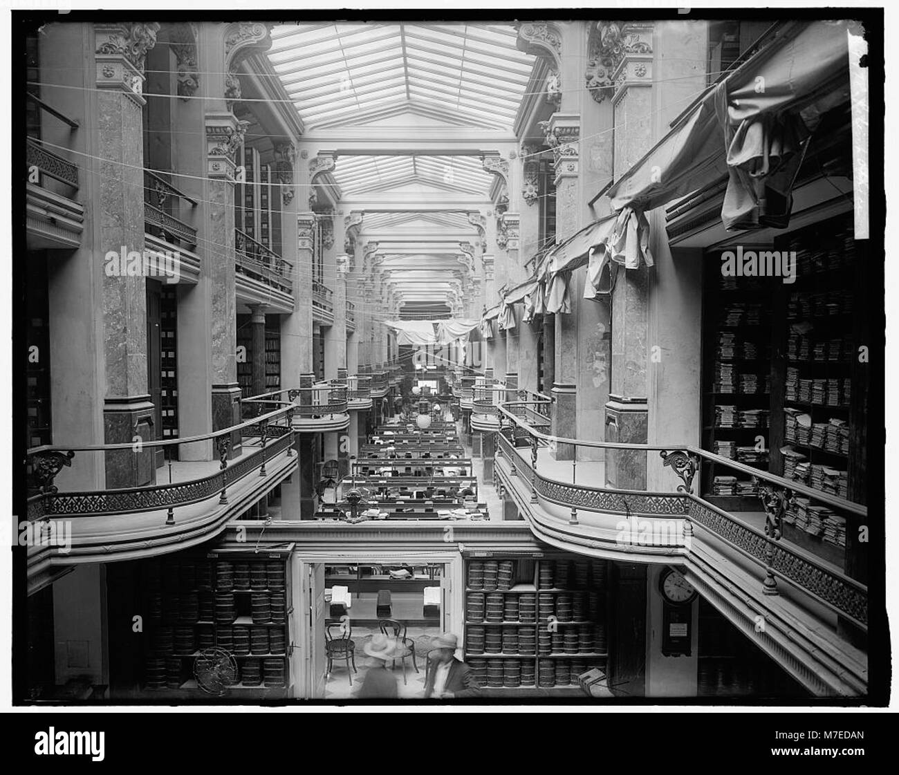 A photograph showing the interior of the U.S. Patent Office, capturing ...