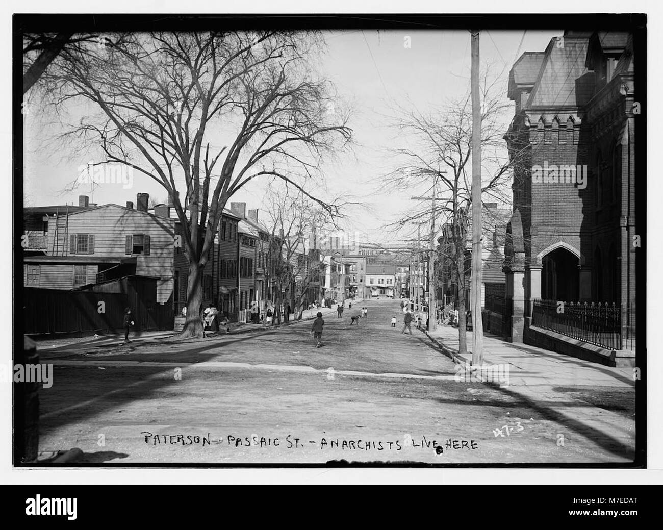 A photograph of Passaic Street in Paterson, New Jersey, depicting the ...