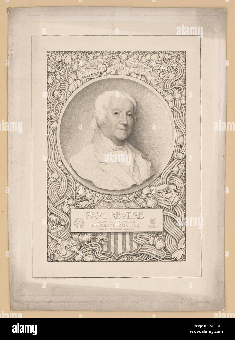 A portrait of Paul Revere, a key figure in American Revolutionary ...