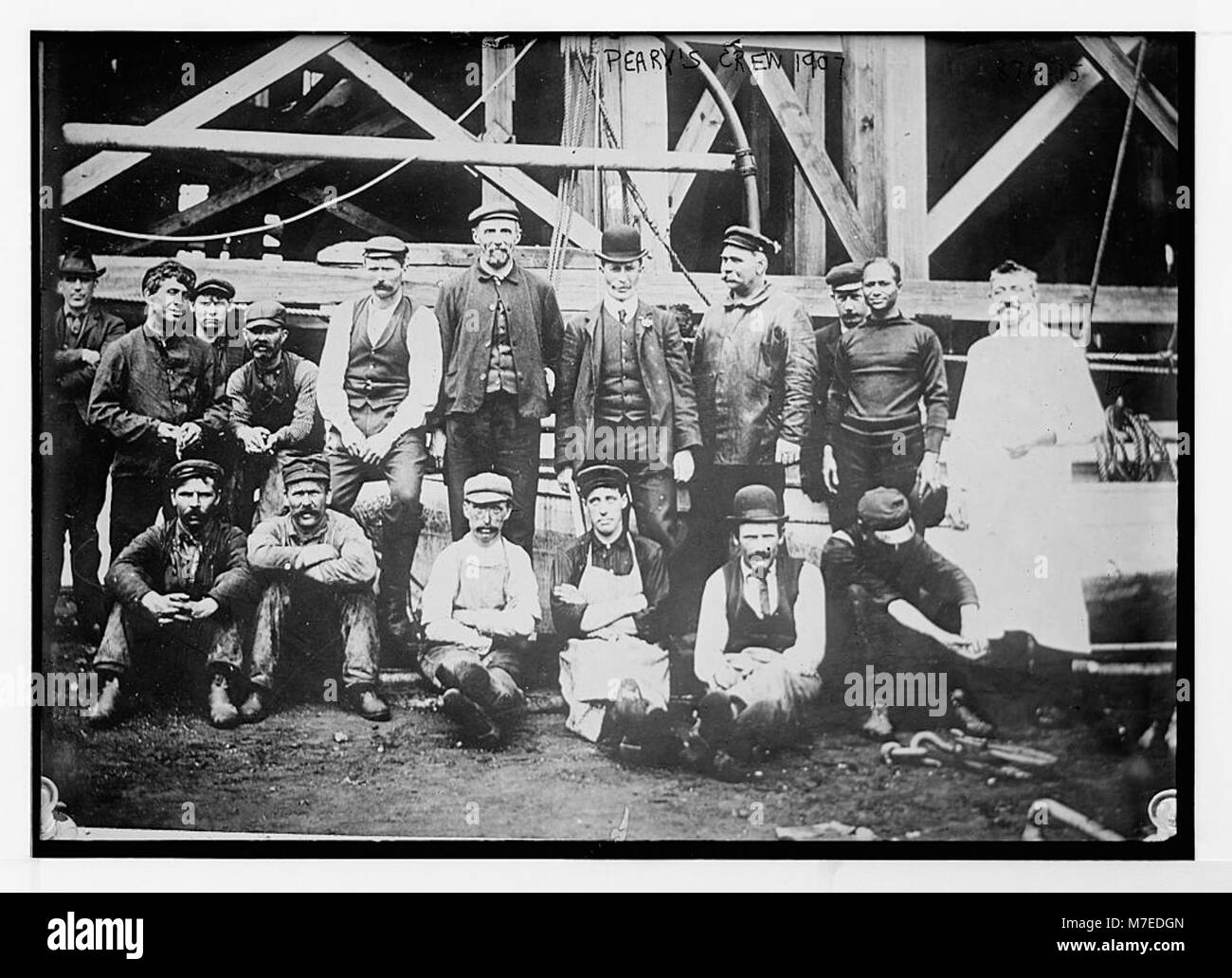 The image shows the crew of the U.S. ship 'Roosevelt,' led by explorer ...
