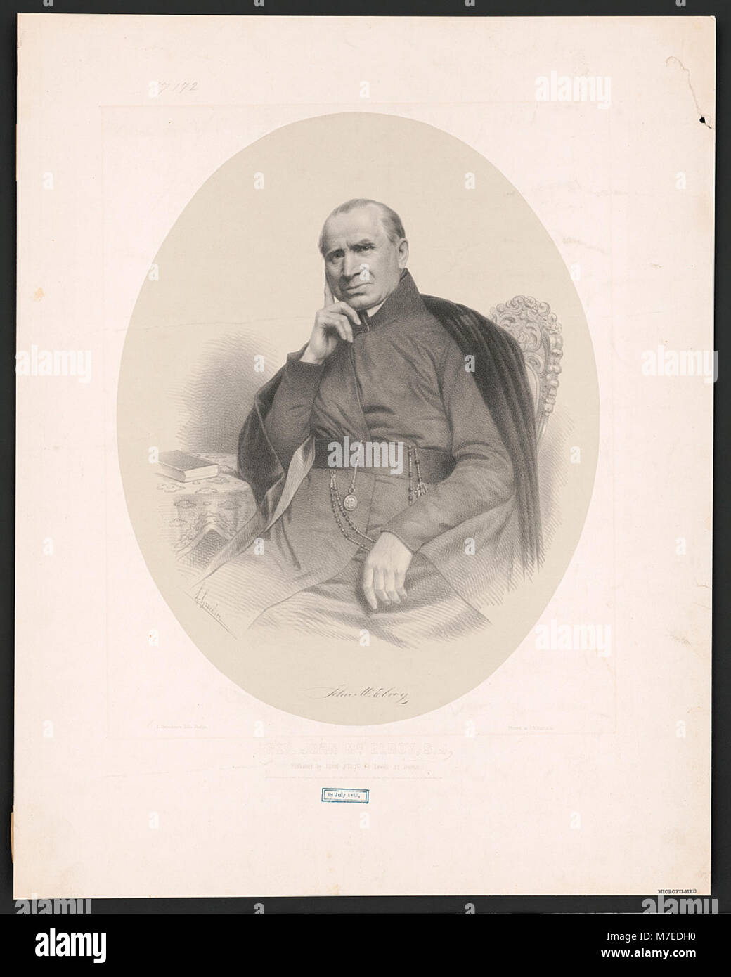 A portrait of Rev. John McElroy, S.J., a Jesuit priest and influential ...