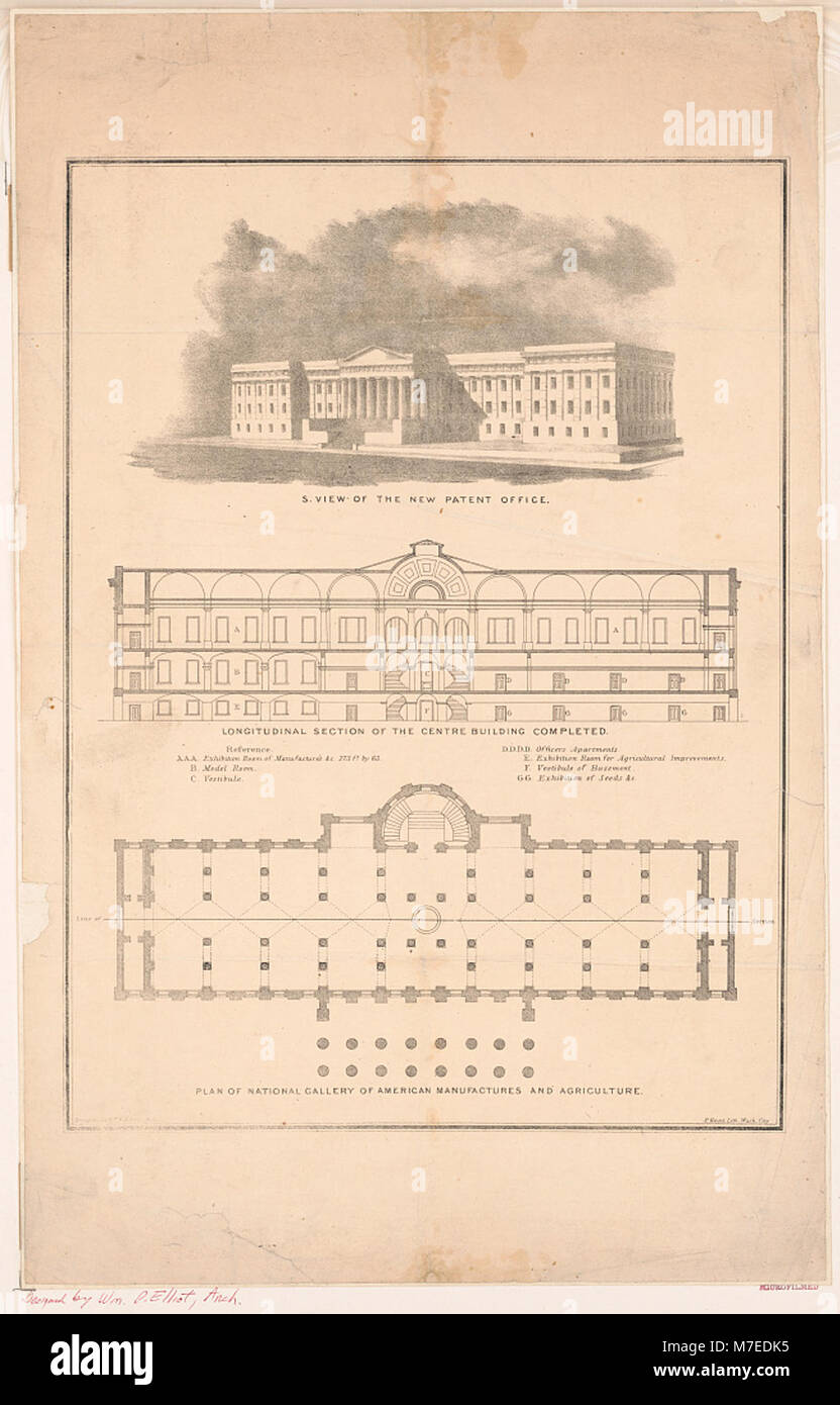 A southward view of the new U.S. Patent Office, showing the completed ...