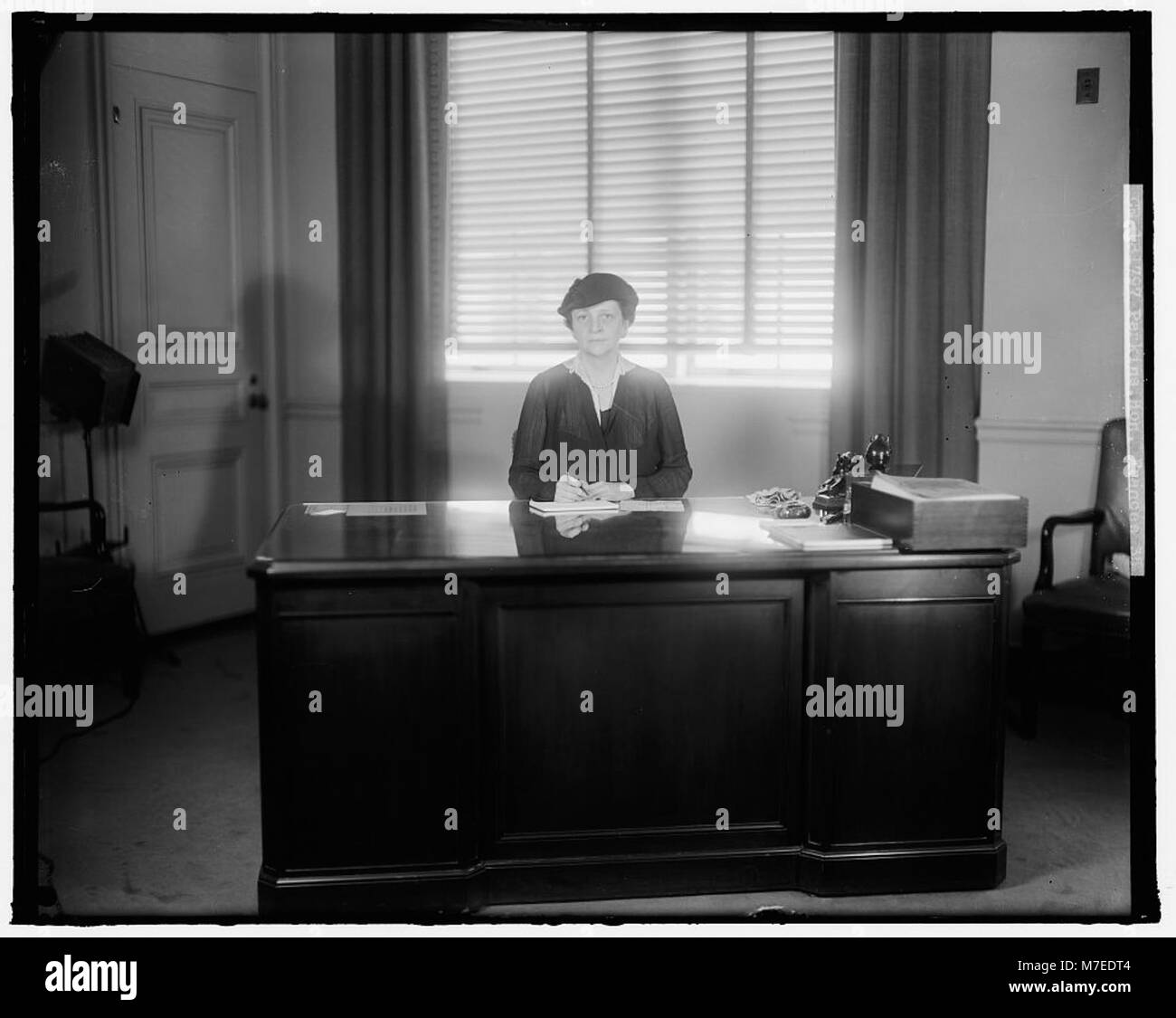 A portrait of Frances Perkins, the first woman to serve as a U.S ...