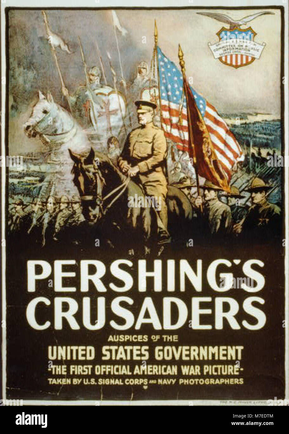 A historical image depicting General John J. Pershing’s American ...
