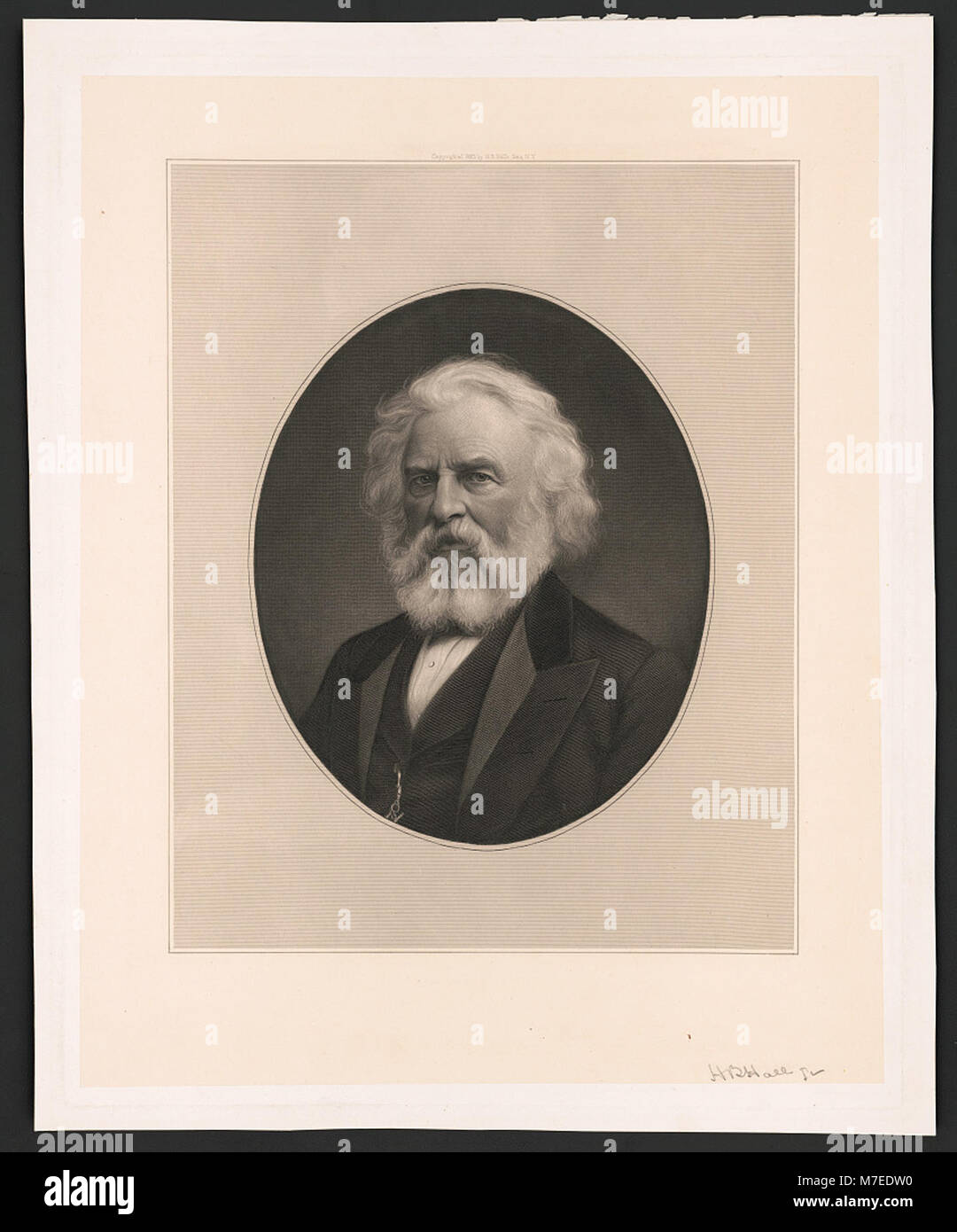 This portrait of Henry Wadsworth Longfellow features him in a head-and ...