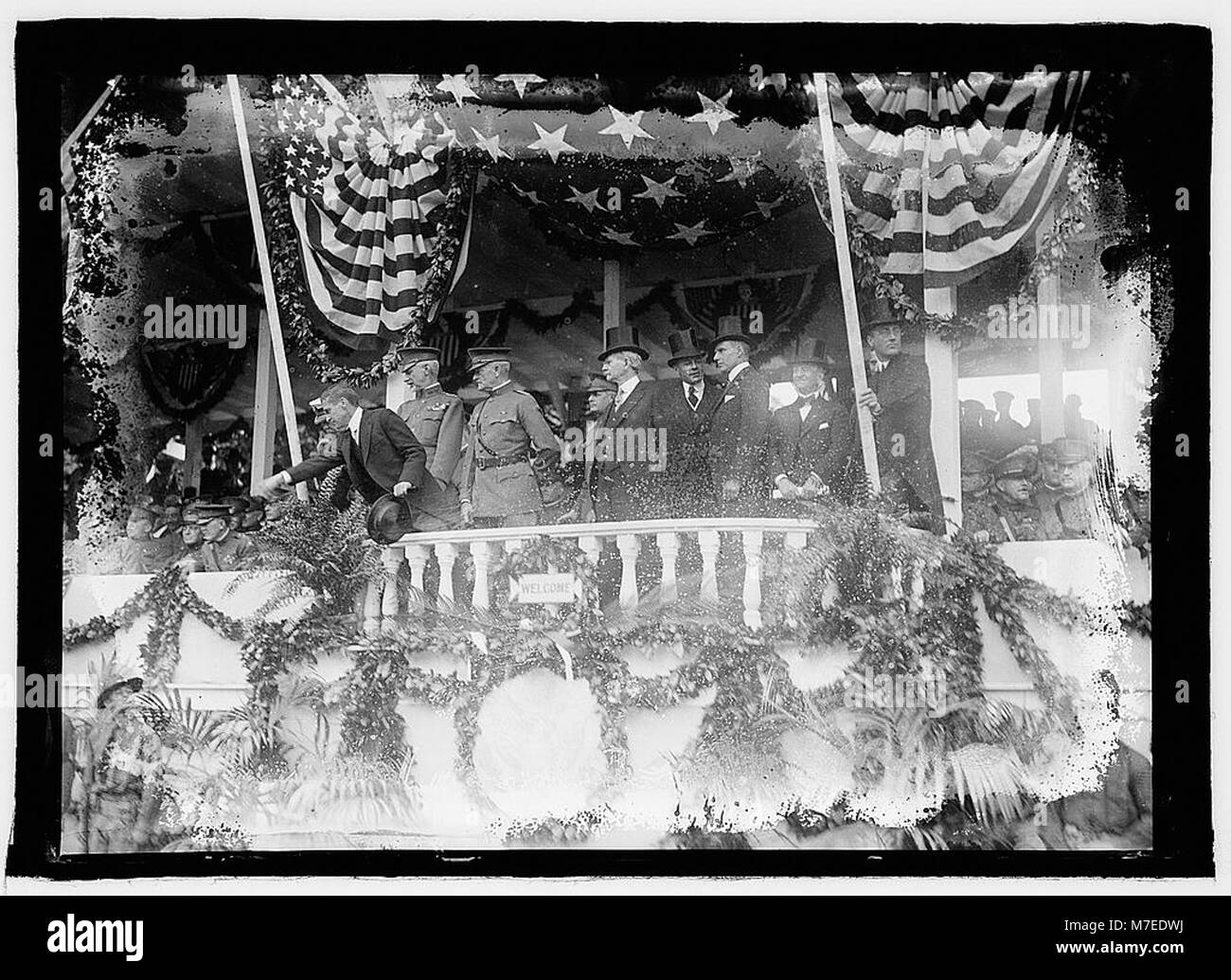 This historical photograph captures the Pershing Parade in Washington ...