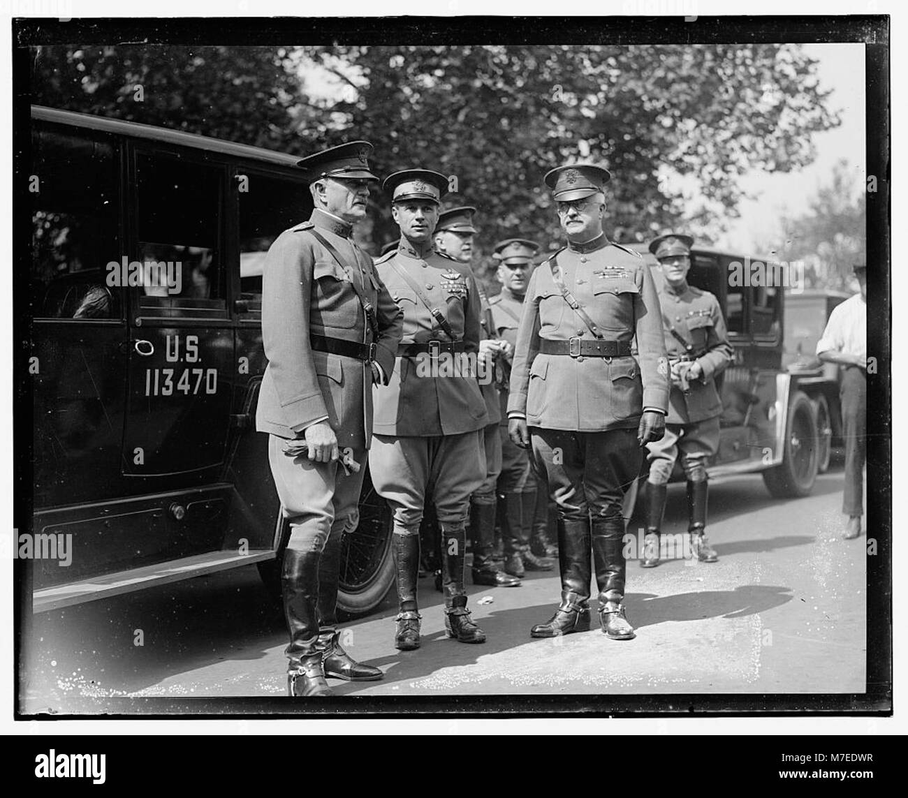 Image of General John J. Pershing leading a military parade, a key ...