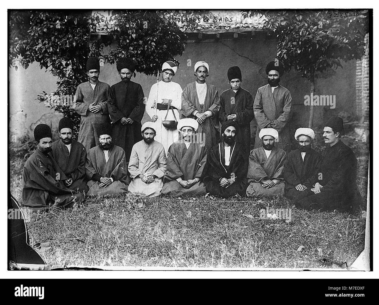 A scene depicting Dervishes, Mollahs, and Saids in Persia, showing ...