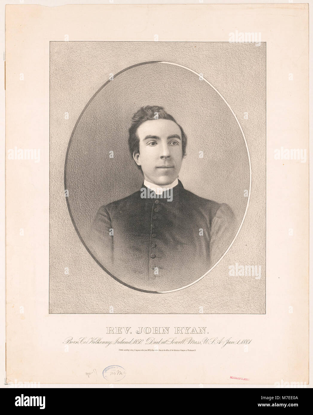 This image depicts Rev. John Ryan, a prominent figure in religious ...