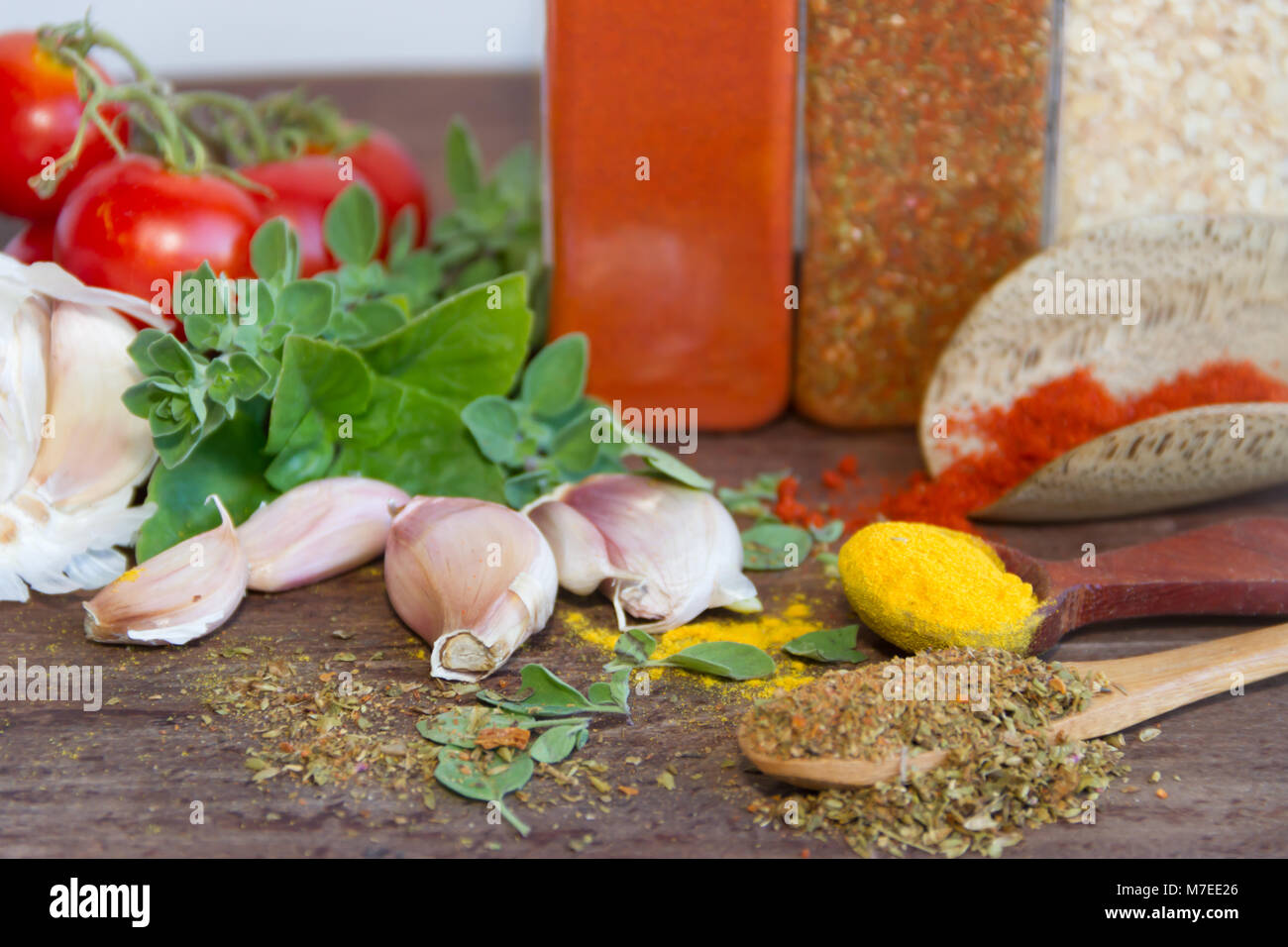set of spices and fresh herbs Stock Photo - Alamy