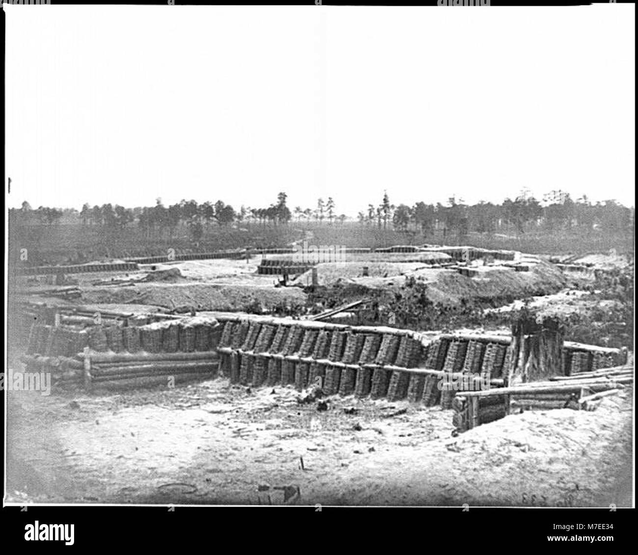 A view from the center of Fort Sedgwick in Petersburg, Virginia, offers ...