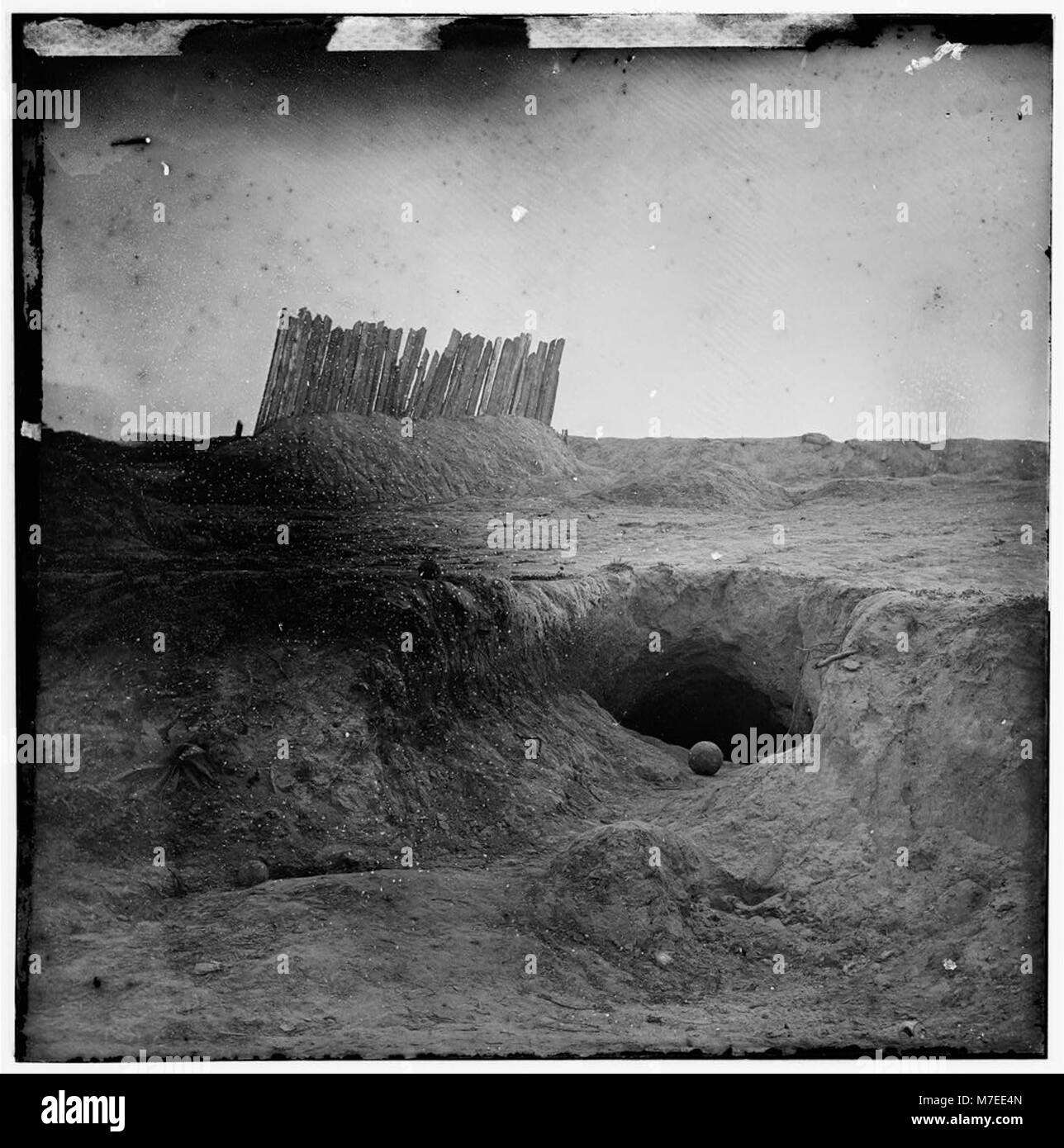 Photograph showing the fortifications and bomb-proofs at Petersburg ...