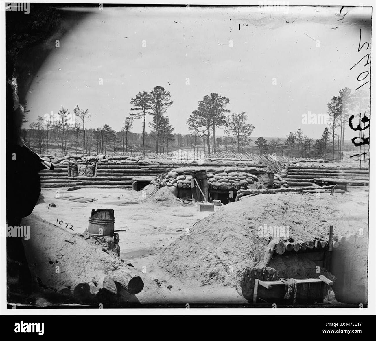 This photograph shows the fortifications in front of Petersburg ...