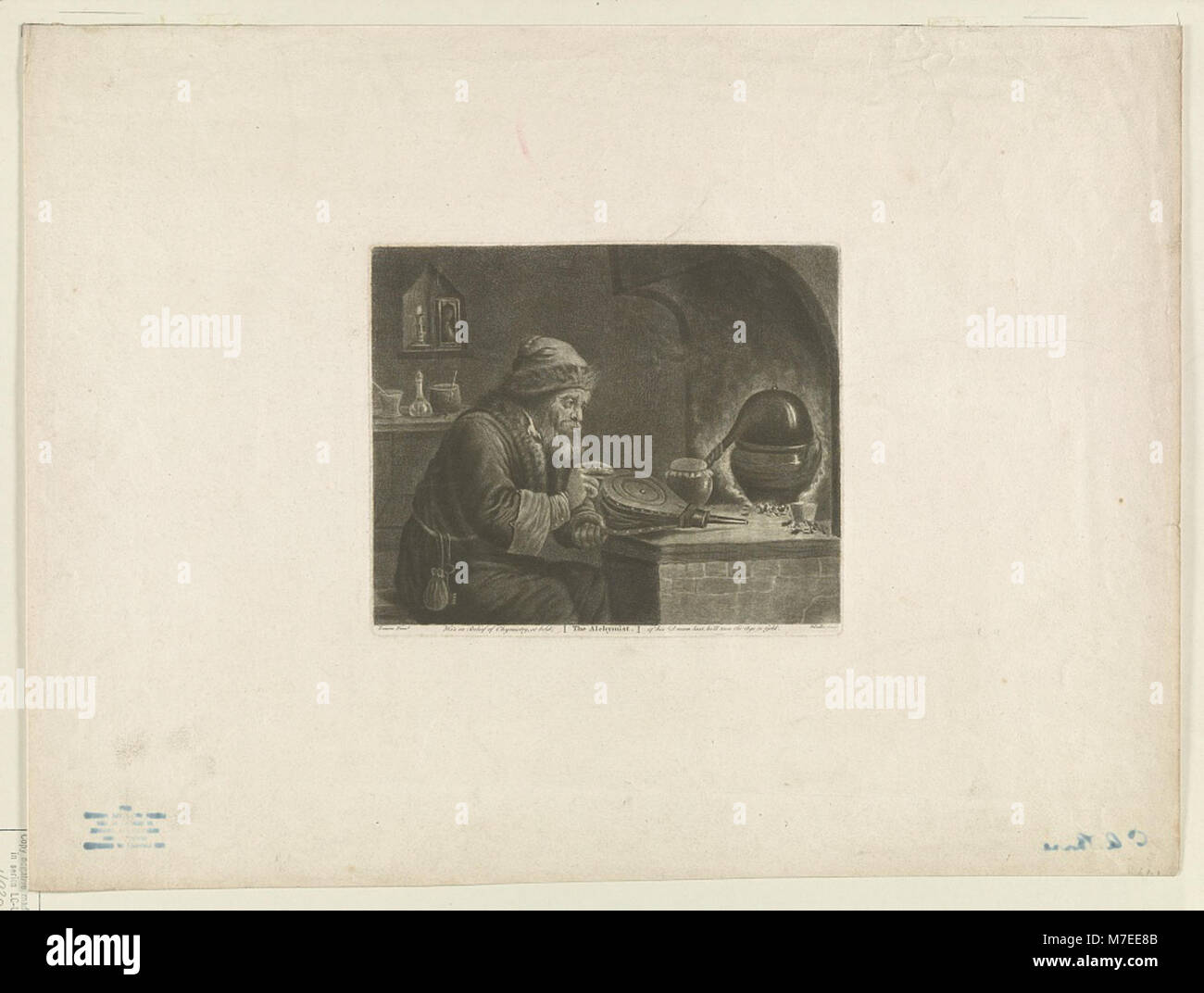 A classical representation of an alchemist in a painting by Teniers ...