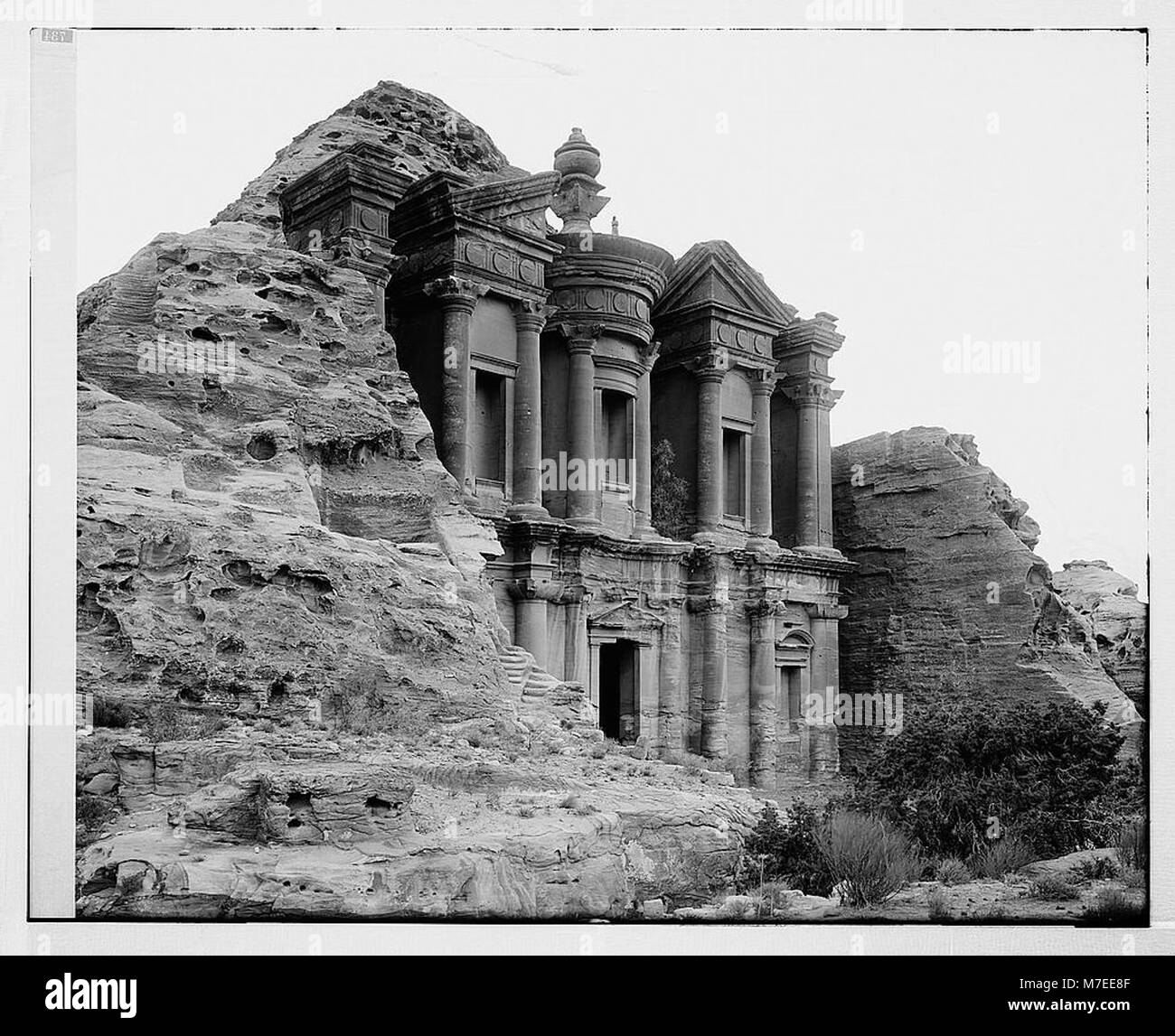 A view of the Ed-Deir monument in Petra, Jordan, captured from the ...