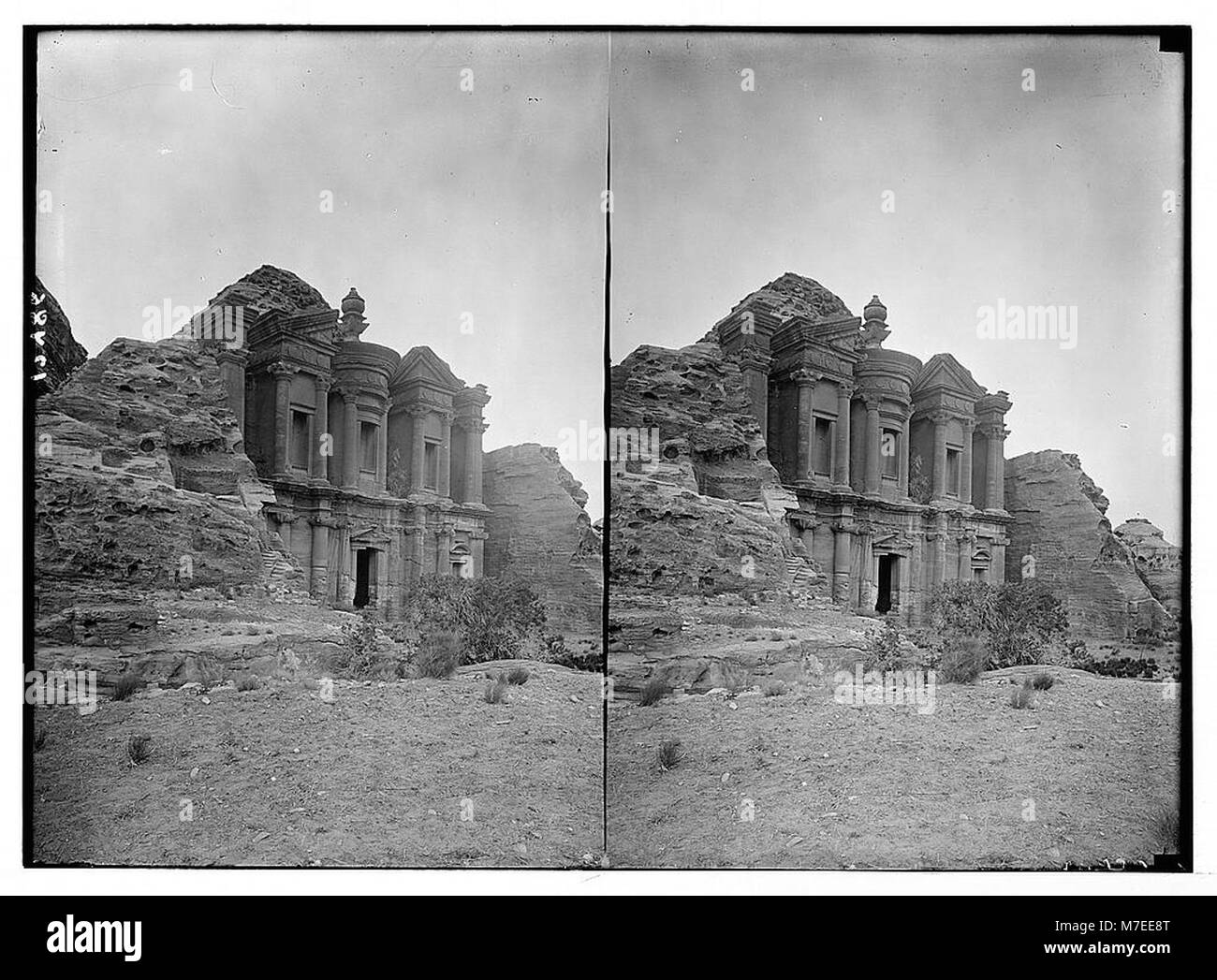 This image shows a side view of the Ed Deir temple in Petra, Jordan ...