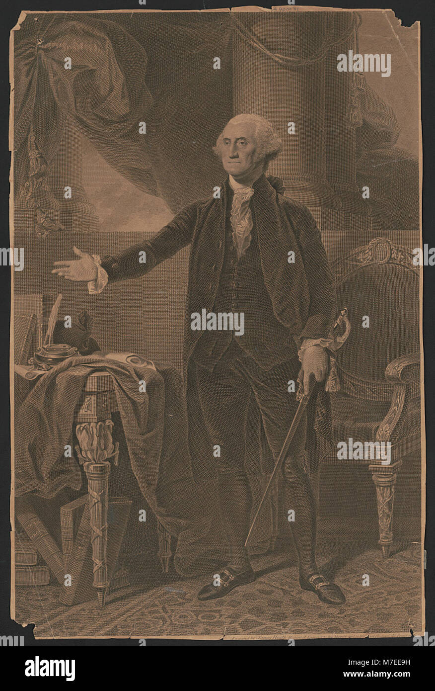 A 1797 portrait of General George Washington, painted by Gilbert Stuart ...