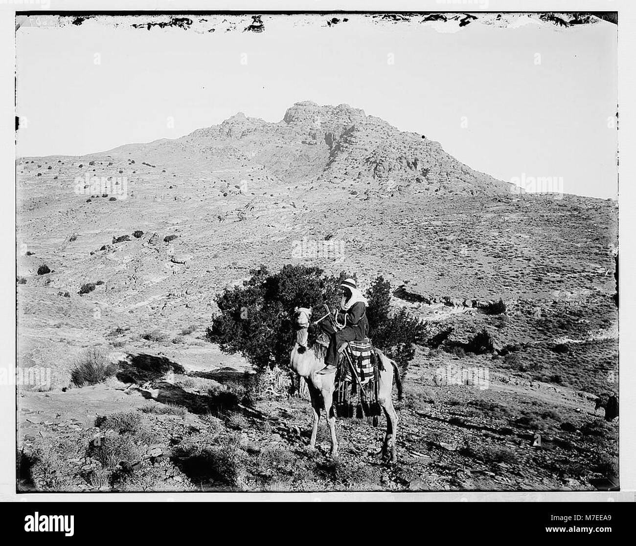 A photograph of Petra, located in Jordan, with a view of Mount Hor ...