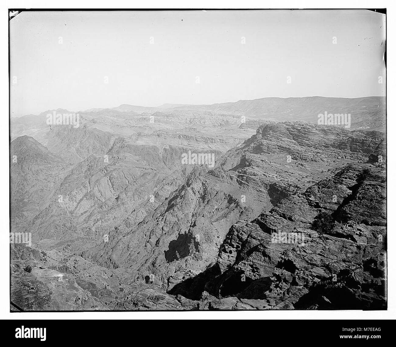 This panoramic image shows the ancient city of Petra, with a view ...