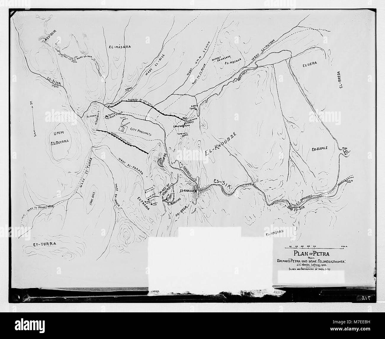 This image shows the plan of Petra, an ancient city in Jordan, known ...