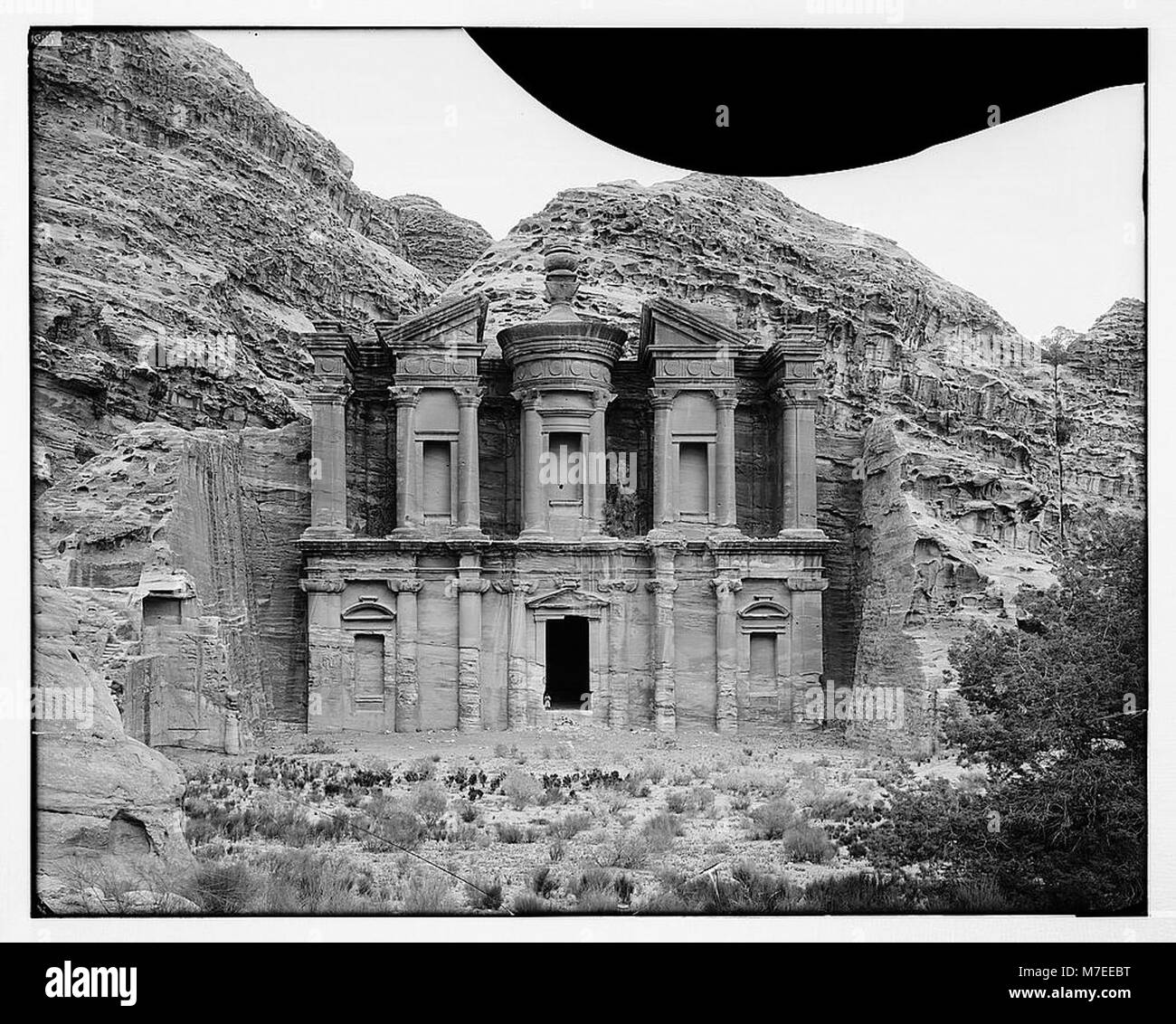 This photograph showcases the front view of the Temple of Ed-Deir in ...