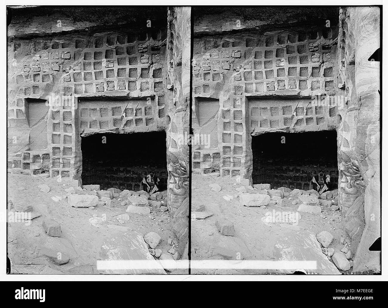 A view of the Columbarium at Petra in Transjordan, showcasing the ...