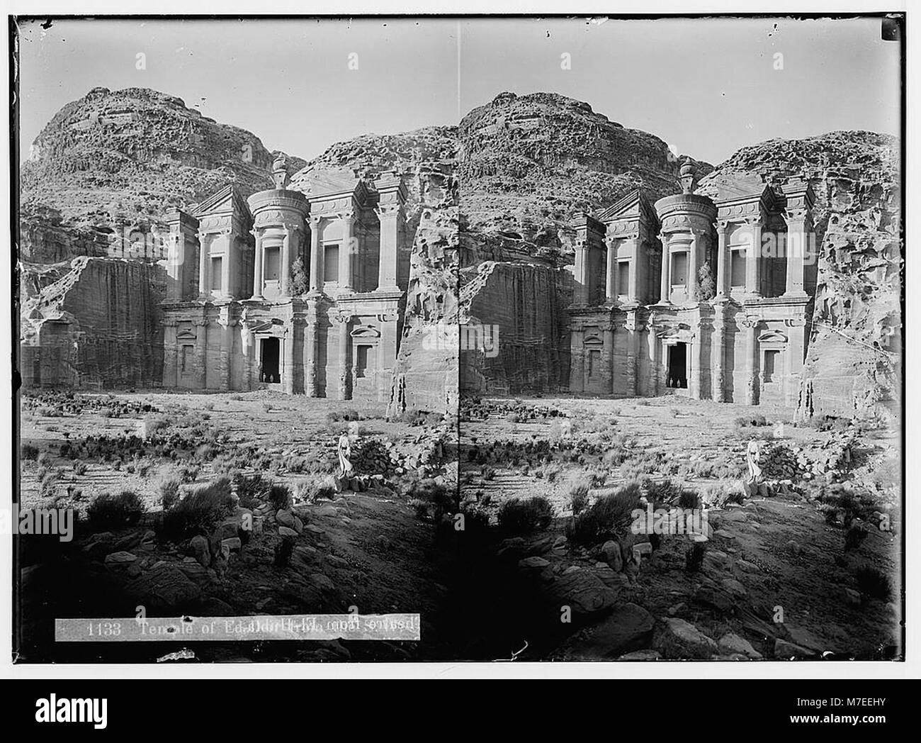 The Temple of Ed-Deir, located in Petra, Transjordan, is one of the ...