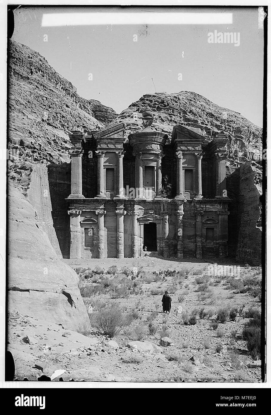 A photograph of the Temple of Ed-Deir in Petra, Transjordan ...