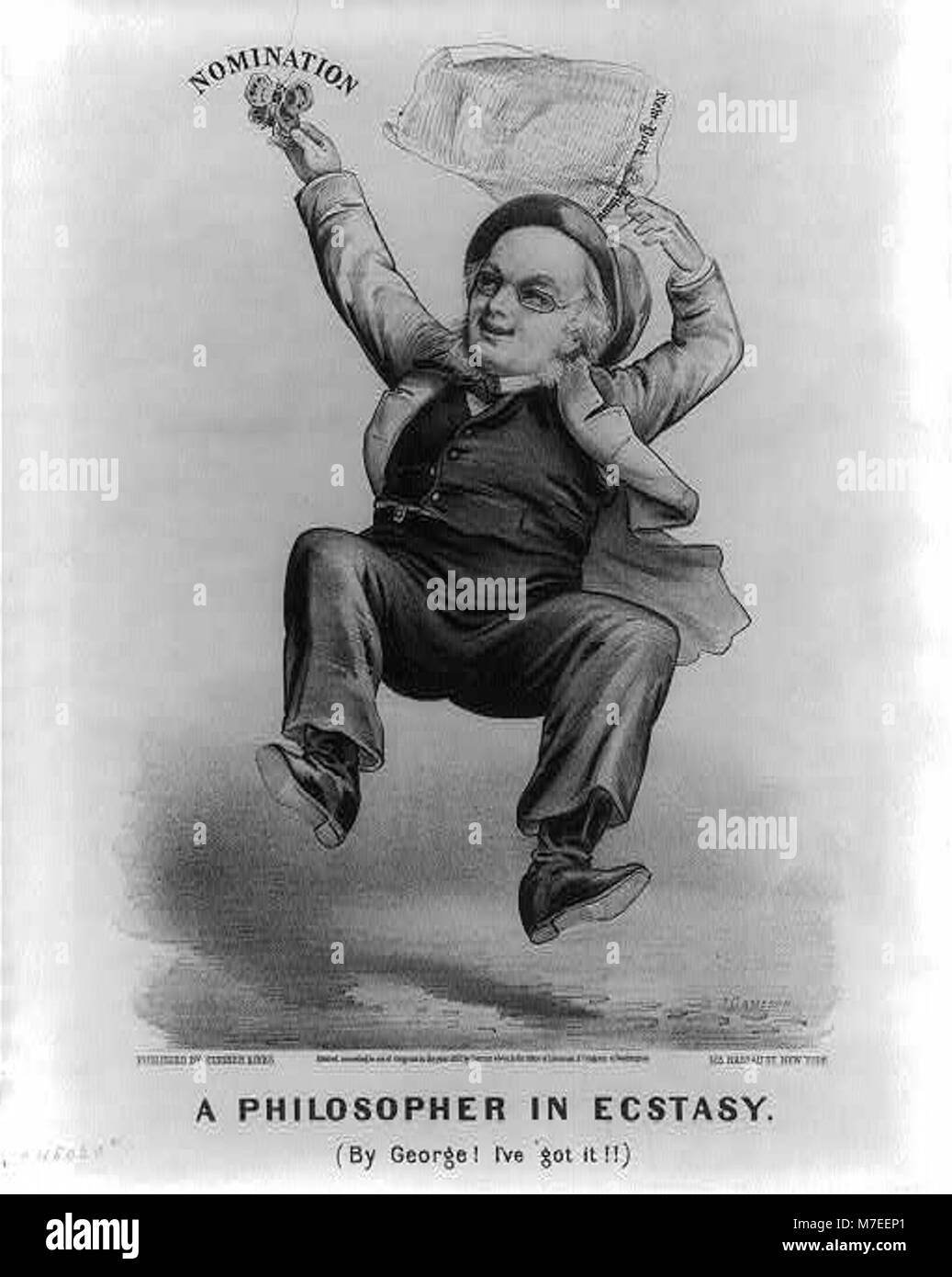 The image depicts a philosopher in a moment of intense realization ...