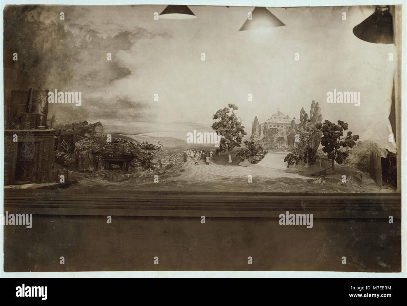 A photograph of an exhibit model, likely a representation of a ...