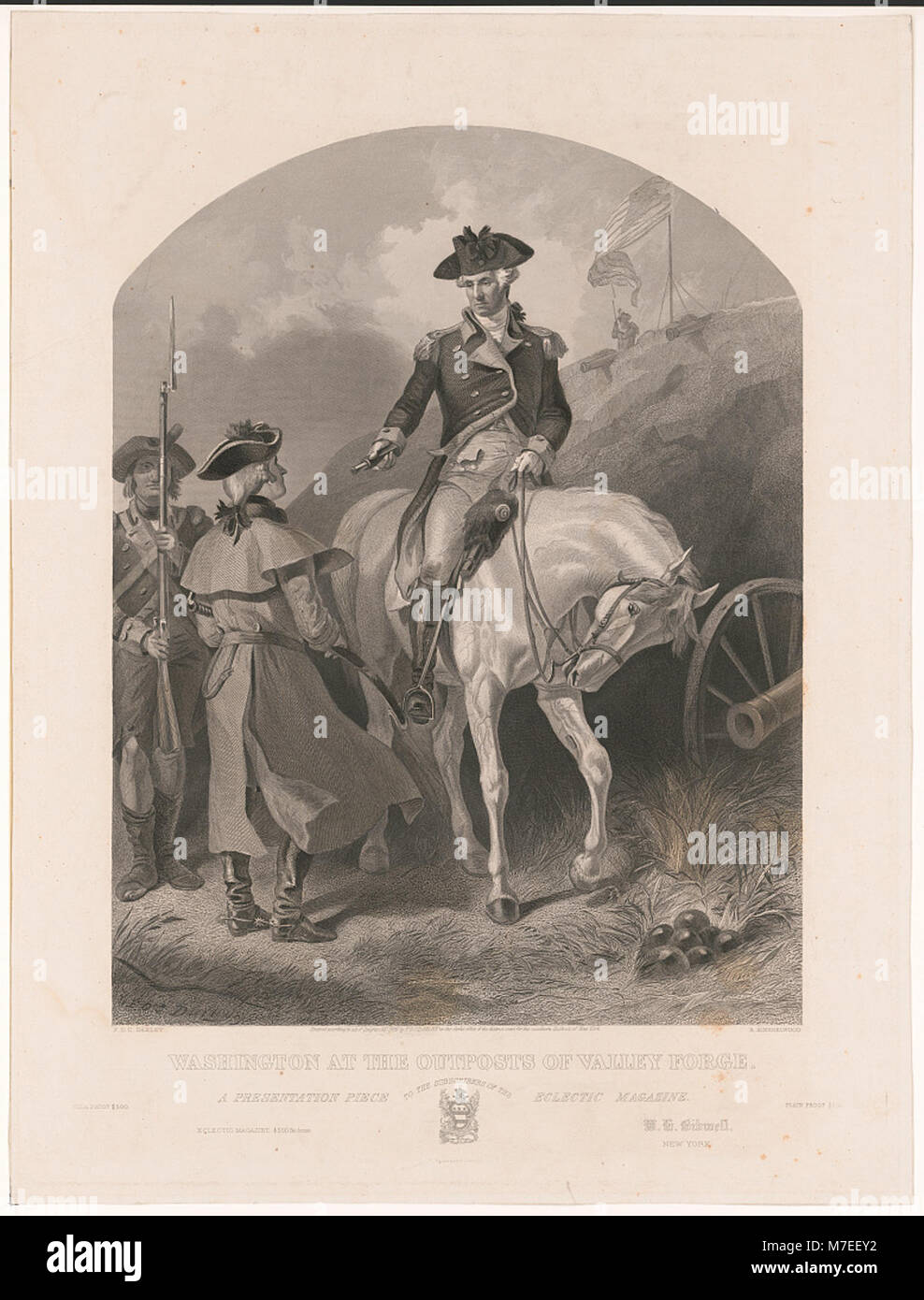 An engraving depicting George Washington at the outposts of Valley ...