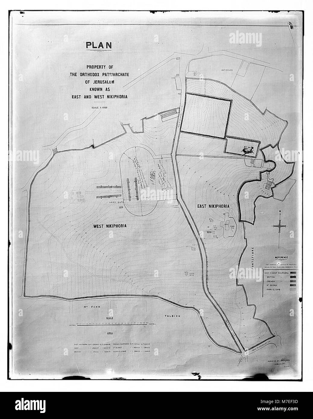 A detailed plan of the Greek Orthodox property, specifically the areas ...