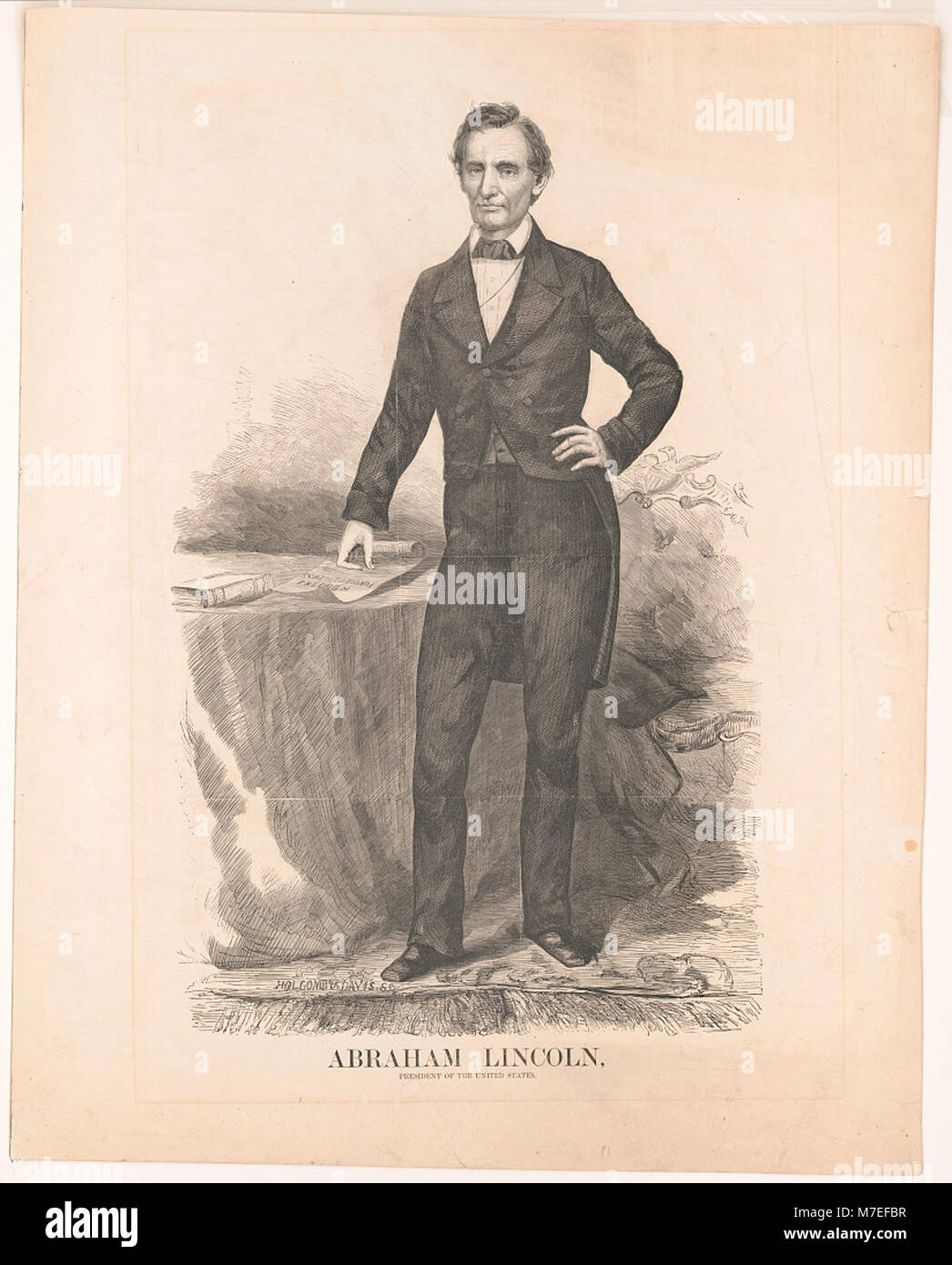 A portrait of Abraham Lincoln, the 16th president of the United States ...