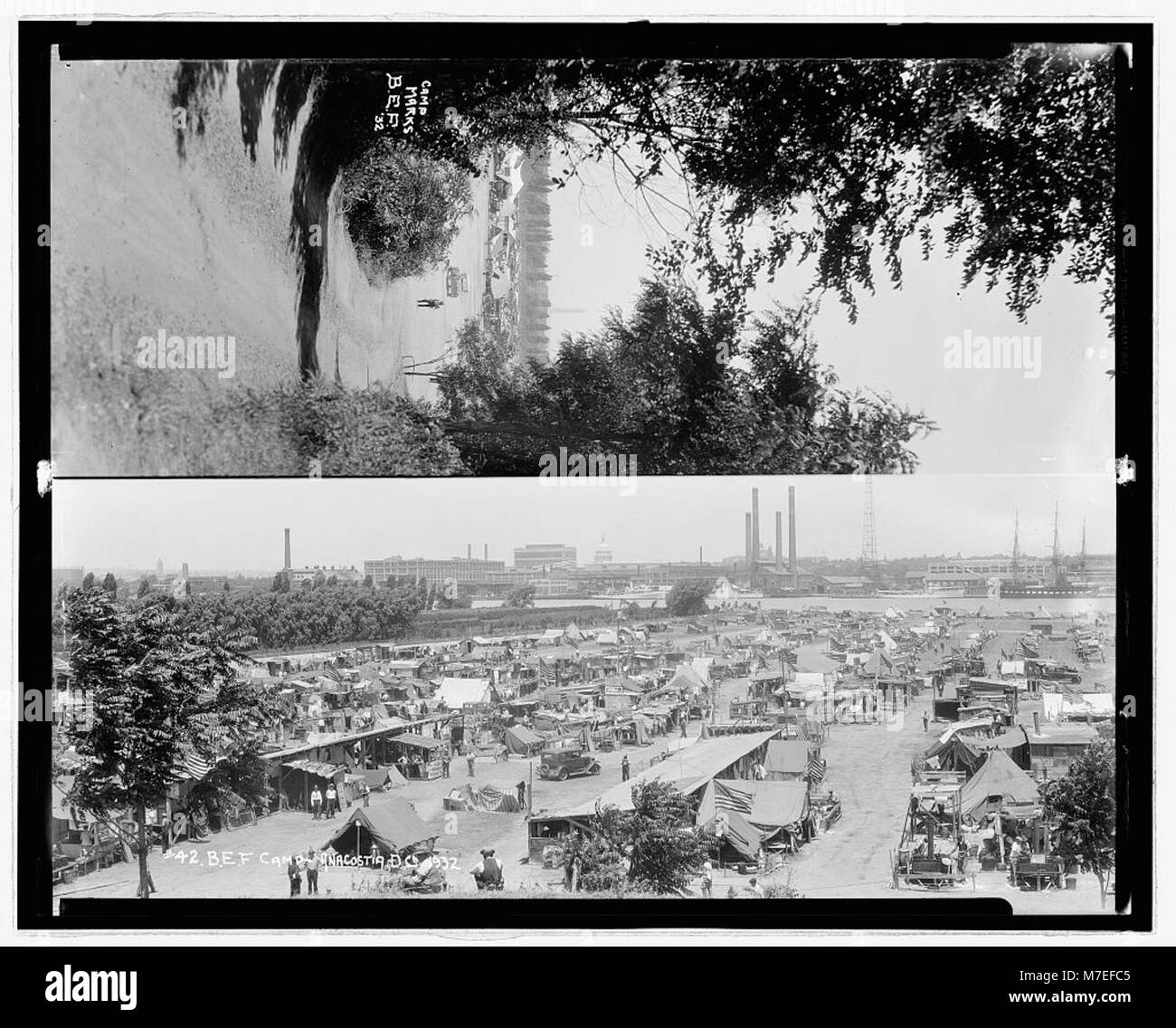 Photographs from the Bonus Army (B.E.F.) camps in 1932, including Camp ...