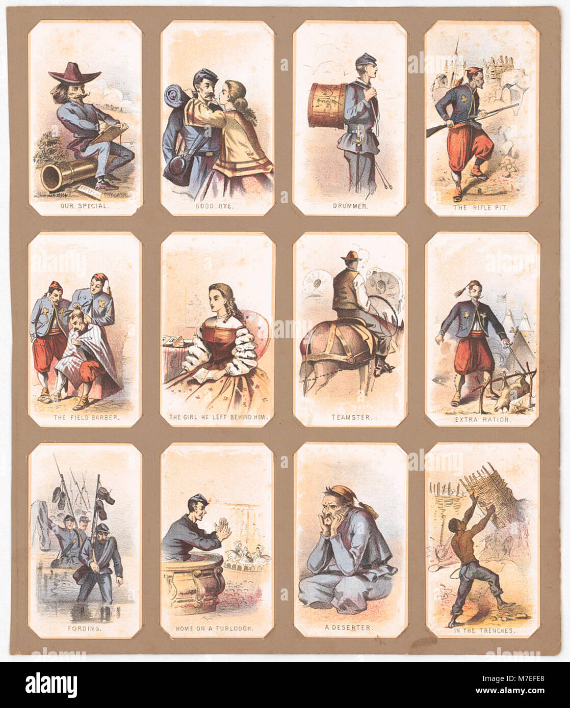 This image captures daily life in a military camp, highlighting the ...