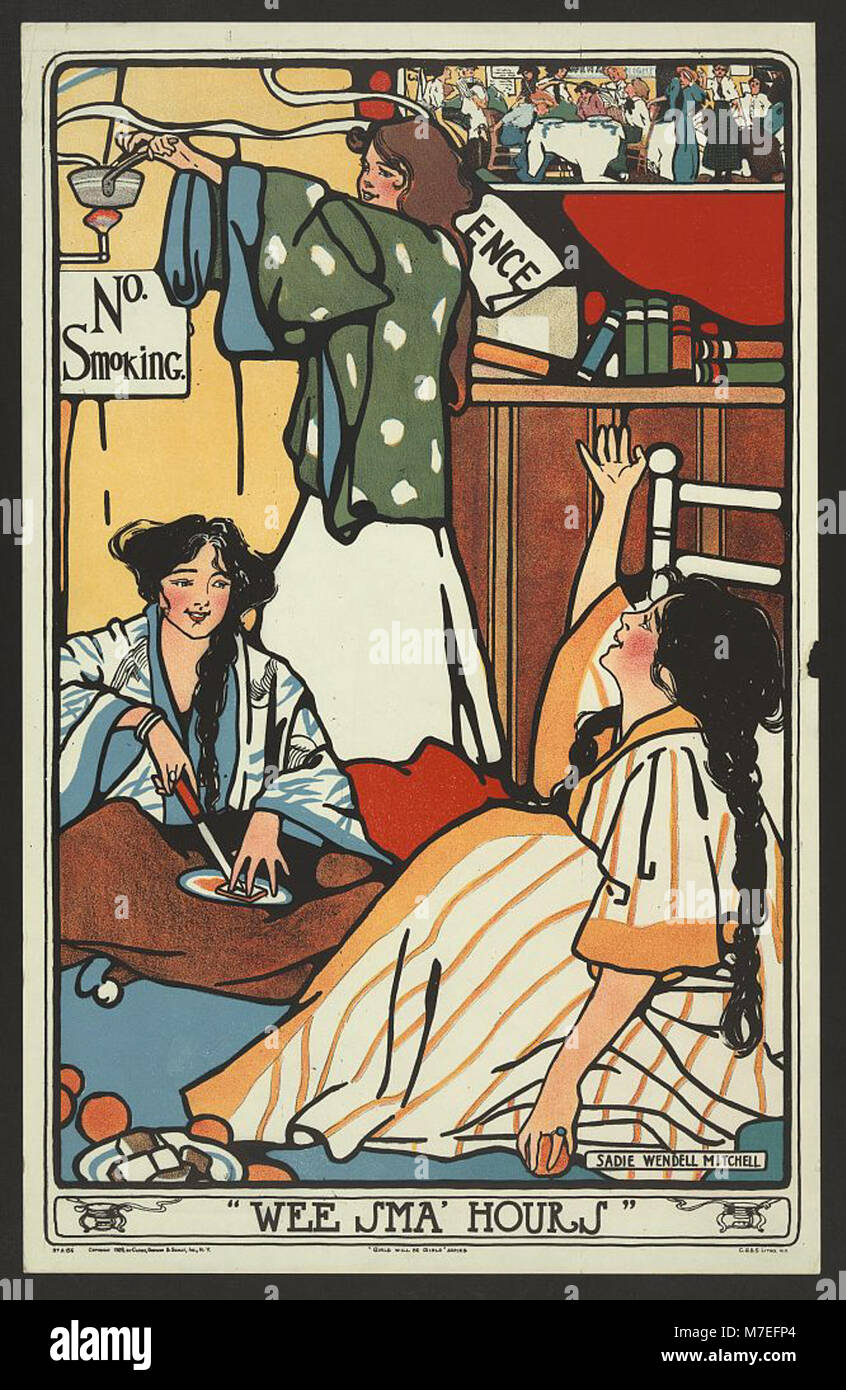 A portrait of Sadie Wendell Mitchell, possibly titled 'Wee sma' hours ...