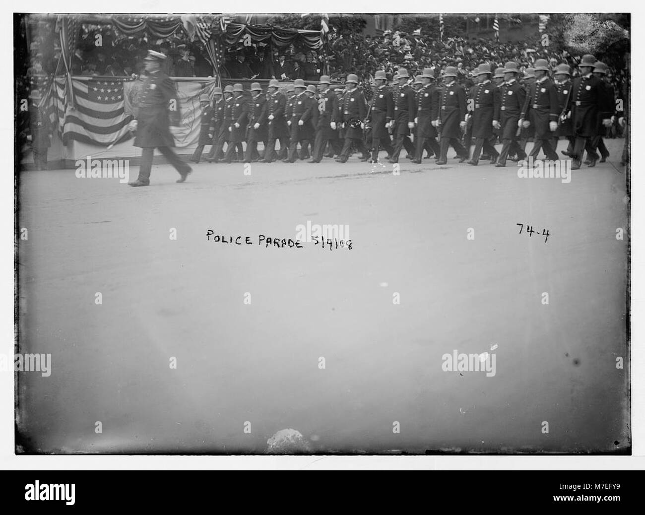 A photo capturing a police parade in New York, showcasing the city's ...
