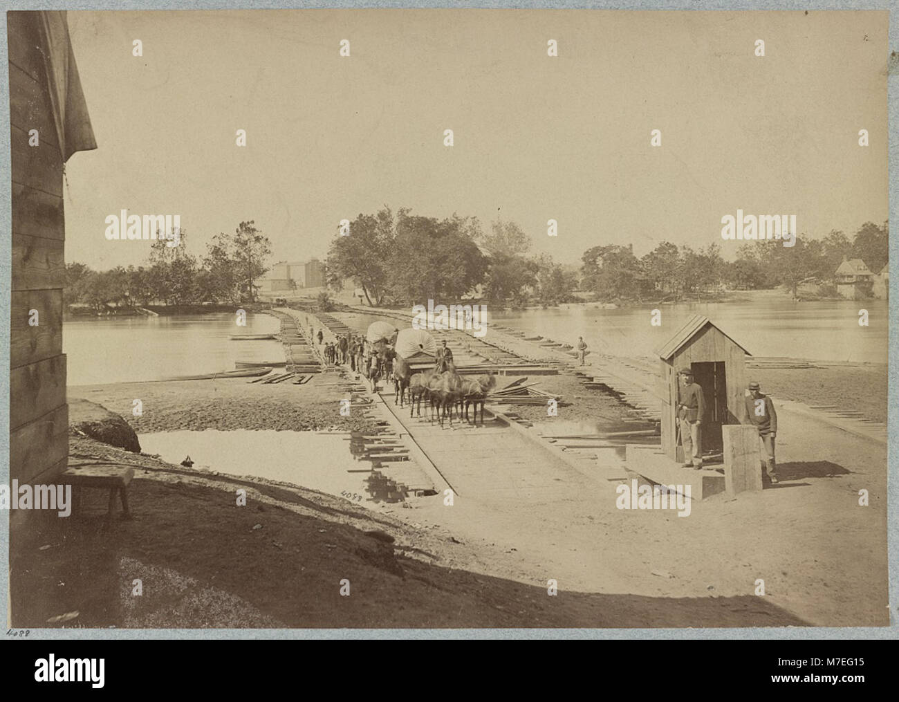 Pontoon bridges were constructed across the James River at Richmond ...