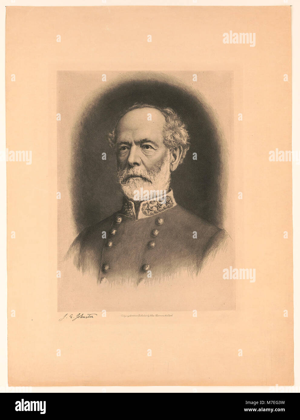 A portrait of J.E. Johnston, a prominent Confederate general during the ...