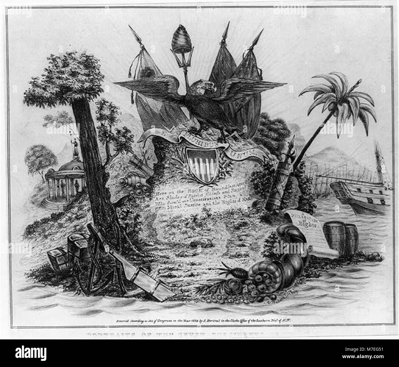 A series of portraits depicting the seven presidents of the United ...