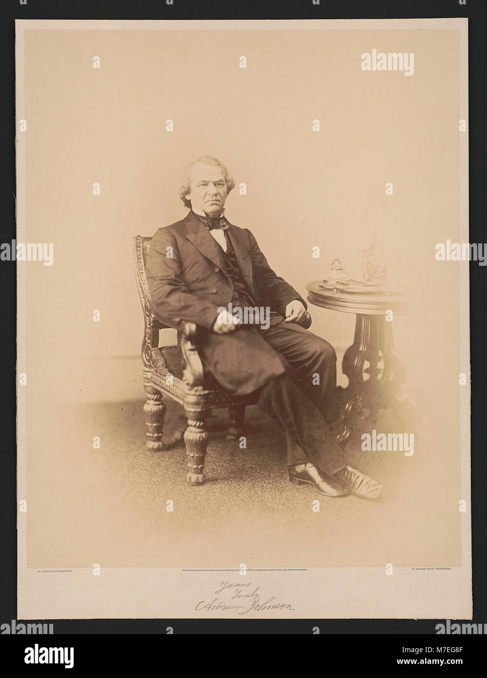 This portrait shows Andrew Johnson, the 17th president of the United ...