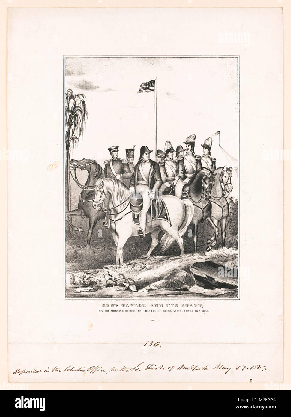 A photograph of General Taylor and his staff on the morning of February ...