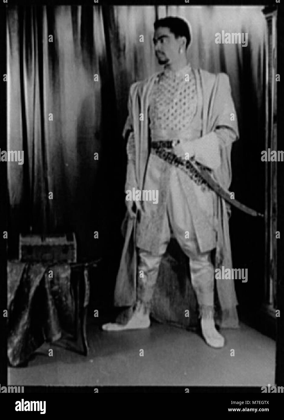 A portrait of actor Earle Hyman as the Prince of Morocco in a ...