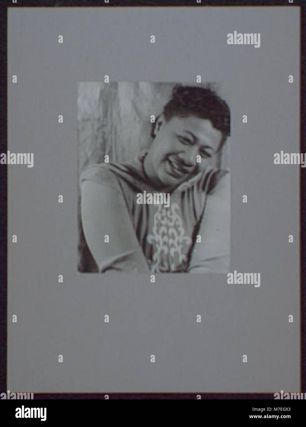 This portrait of Ella Fitzgerald captures the iconic jazz singer in a ...
