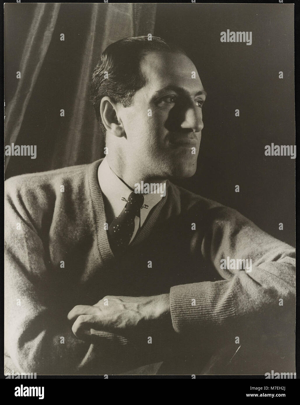 A portrait of George Gershwin, the famous American composer and pianist ...